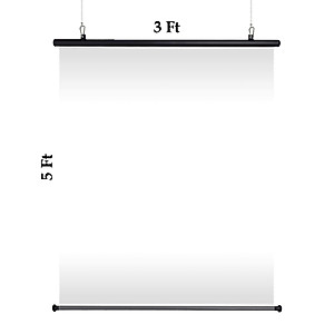 BannerBuzz Hanging Clamp Bar Sneeze Guard with Clear Tarp Film Protective Shield for Office, Cafes, Retail Stores, Cashier, Receptionist (3' x 5')