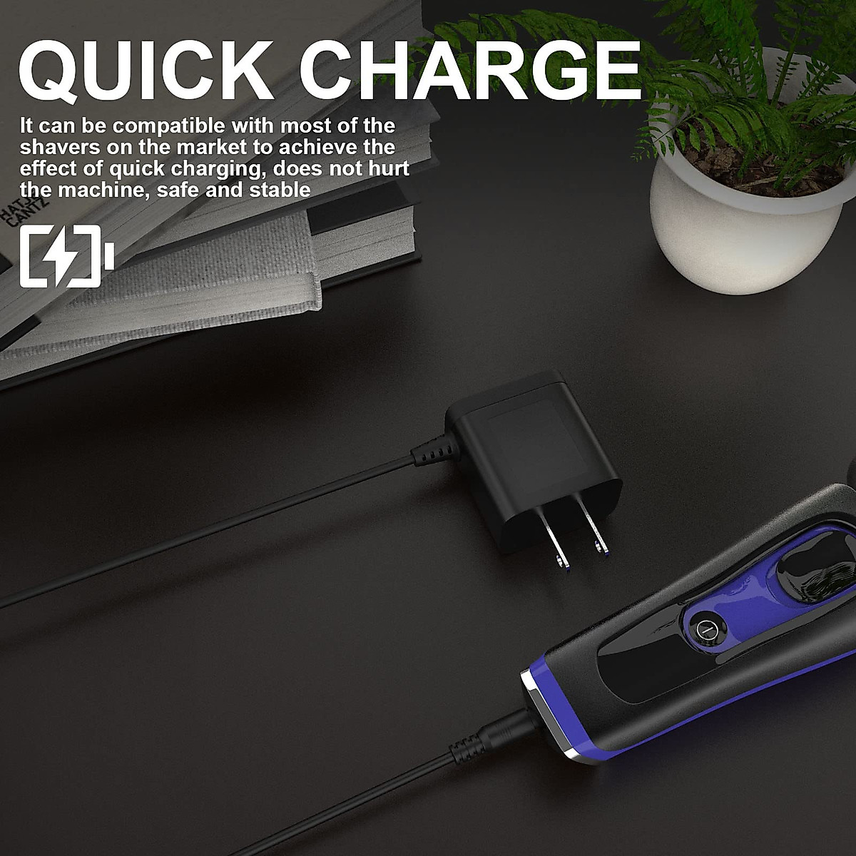 HQ840 Shaver Charger Cord Compatible with Philips HQ840 Norelco Multigroom Series 3000 MG3750 MG3750/50 MG3750/10 MG3750/60 MG3760 MG3760/50 Beard Trimmer Adapter Power Supply Cord Battery Charger