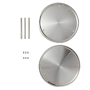 Juvale 2 Tier Lazy Susan Turntable Organizer for Cabinet, Revolving Spice Rack Carousel for Kitchen Pantry Storage, Stainless Steel (10.5 in)