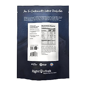 RightOnTrek Cauliflower Forest Chicken Risotto | Backpacking, Camping, Hunting Food | No soy, Keto, No gluten ingredients Adventure Meals | 2 Servings