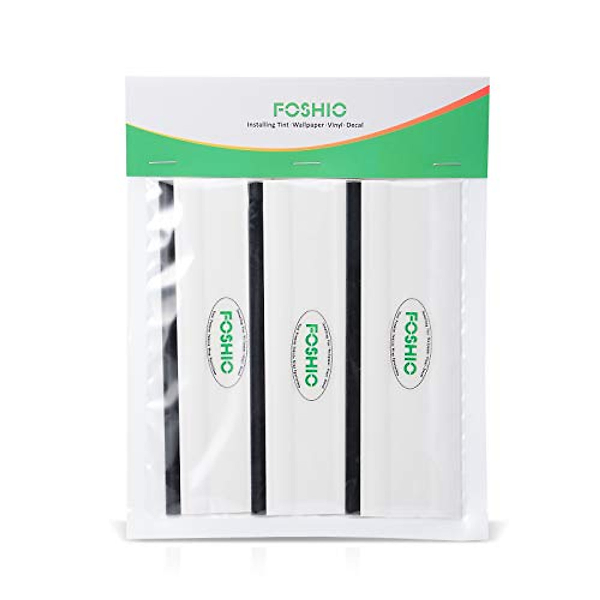 FOSHIO 6 Inch Rubber Squeegee for Kitchens, Glass, Shower and Car Windows, Pack of 3 (White)