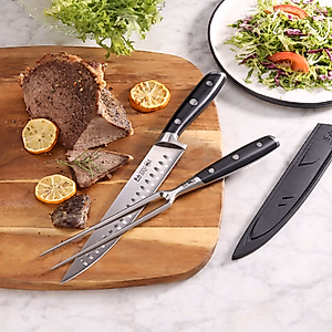 Cangshan ALPS Series 502803 German Steel Forged 2-Piece Carving Set with Sheaths, Black