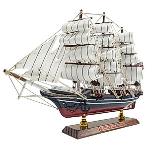 SAILINGSTORY Wooden Model Ship Clipper Cutty Sark 1/195 Scale Replica Ship Model Sailboat Decor Small