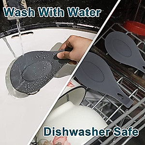 SDZONGES Spoon Rest, Set Of 2 Silicone Spoon Holder for Stove Top, Gray Spoon Rest for Kitchen Counter, Heatproof Cooking Utensil Rest, Coffee Spoon Holder