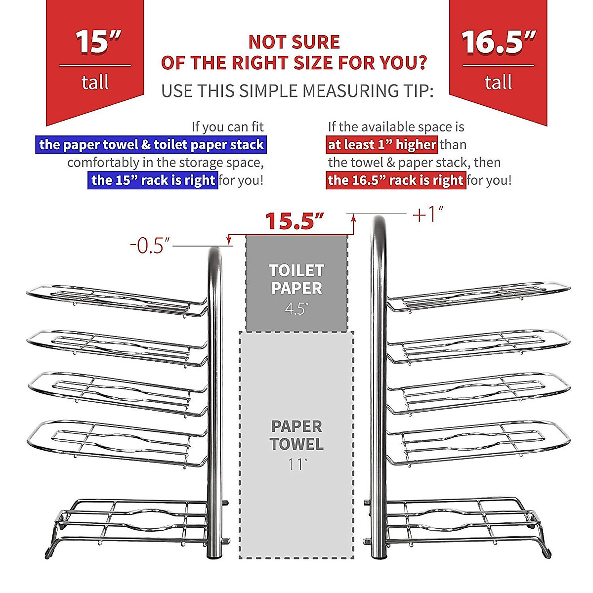 Heavy Duty Kitchen Pot Rack Organizer For Cabinet - Height Adjustable 5-Tier Cast Iron Skillet Cookware Rack - Stainless Steel Pots And Pan Storage Rack Organizer For Cabinet Countertop - 16.5" Tall