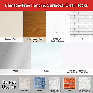 Command 3M 17067Clr9es Clear Hooks & Strips, Plastic/Wire, Small, 9 Hooks W/12 Adhesive Strips/Pack