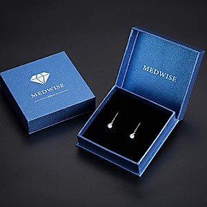 Moonstone Leverback Earrings for Women Sterling Silver Tree Life 6mm Moonstone Dangle Earrings Jewelry Gifts Hypoallergenic Earrings for Women Daughter Sensitive Ears