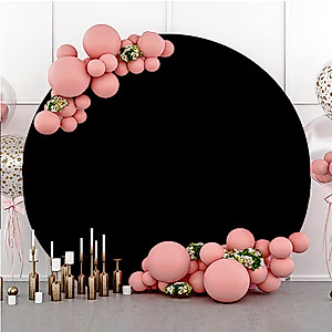 Leowefowa Black Round Backdrop Cover 7.2ft Black Background for Photography Black Photo Backdrop Black Circle Arch Backdrop Stand Cover Birthday Baby Shower Bridal Shower Party Decor Photo Prop