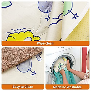 Splat Mat for Under High Chair 43.3″, Waterproof Anti Slip with No Layering Design Splash Mat for Art/Crafts/Playtime on Floor or Table, Reusable Eating Mess Mat Spill Mat Floor Protector