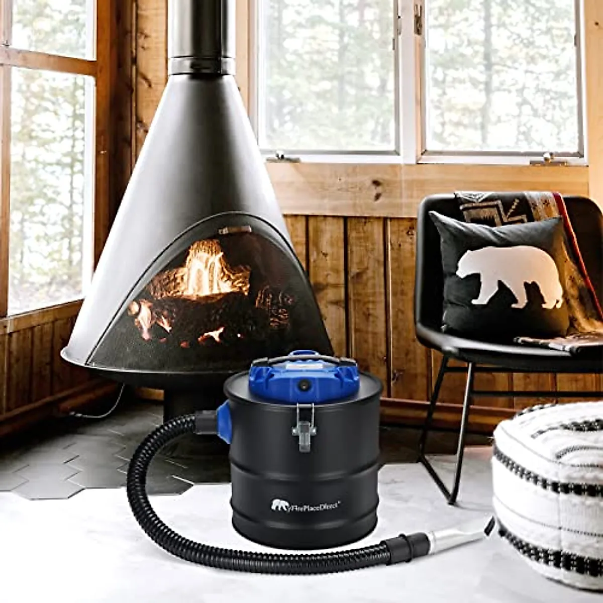 MYFIREPLACEDIRECT 1200W Ash Vacuum 5 Gallon Ash Vacuum Cleaner Collector Bucket with Blow Function for Pellet Stoves, Wood Stoves, Fireplaces, BBQ Grills, Fire Pits