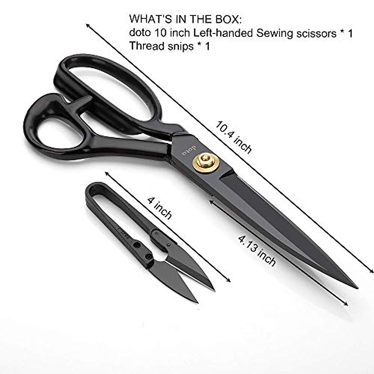 Left-Handed Dressmaking Scissors by doto - Dressmaker Shears for Lefty - Tailor's Scissors for Cutting Fabric, Leather DT-004-L-A4