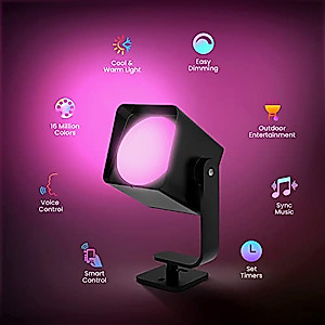 YARBO 12W Smart Low Voltage Landscape Lights(Base Kit)with 120W Transformer, APP Control Landscape Lighting,Color Changing RGBW Spot Lights Outdoor (ETL Listed), Work with Alexa (Required SML Gateway)