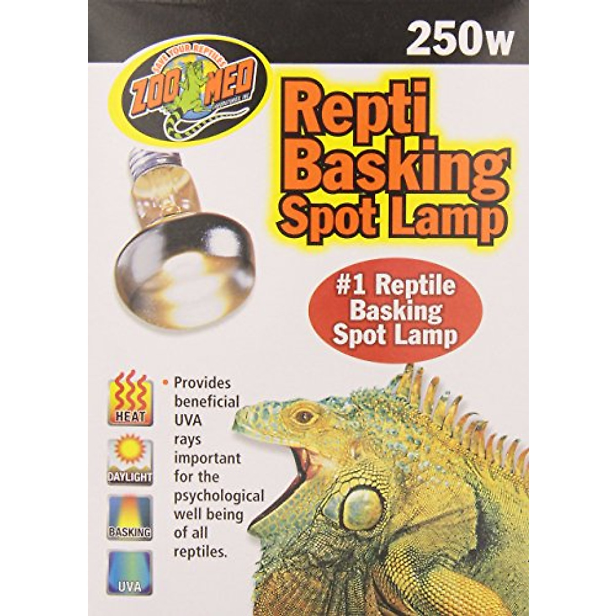 Zoo Med Reptile Basking Spot Lamp 250 Watts, Whites &Amp; Tans