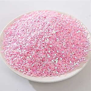 Art Craft Glitter, Star Shape Glitter Confetti for Handcrafts, Home Decoration DIY Cards, Party Festival, Nail Art- 0.35oz (10g) (Pink)