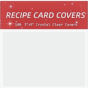 Vovoo 3x5 Recipe Card Protectors,100 Count,Recipe Card Covers,Index Card Sleeve