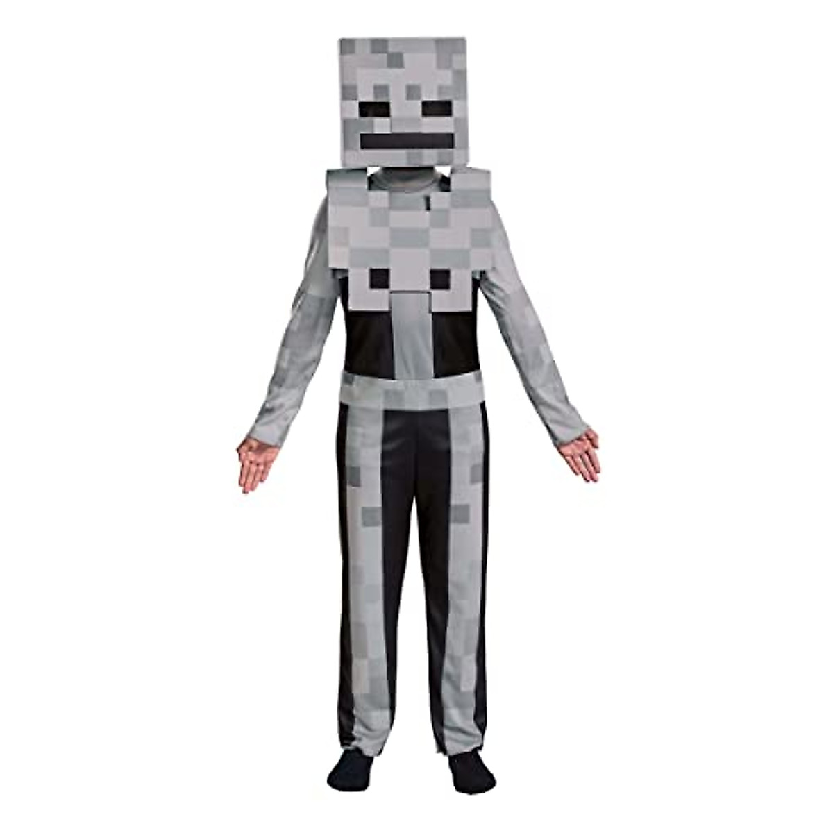 Disguise Minecraft Skeleton Costume for Kids, Video Game Inspired Character Outfit, Classic Child Size Small (4-6),Gray