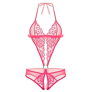 Avidlove Women Deep V Lingerie Lace Teddy One Piece Babydoll Mini Bodysuit