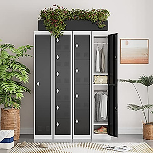 GangMei Locker Cabinet with 1 Door, Metal Locker with Doors for Employees Gym School Kids Office, Garage, Bedroom, Assembly Required