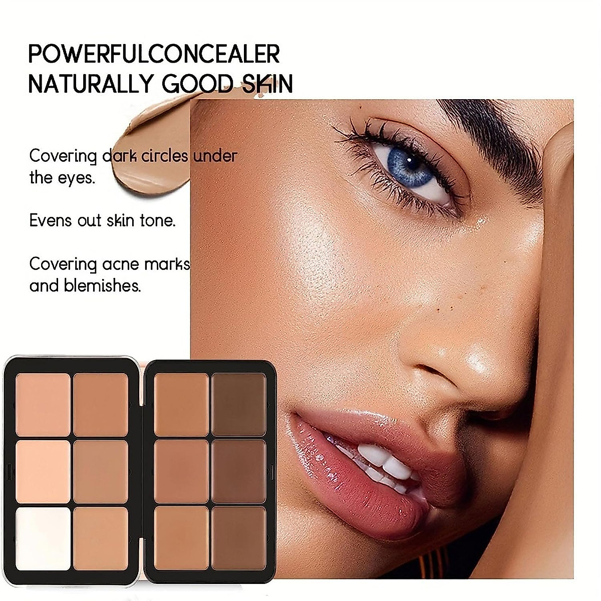Carla Secret Makeup, Carla Secret Concealer Palette, Carla Secret Makeup Pallet, 12 Color Concealer Foundation Palette with Concealer Brush, Long-Wearing Coverage Makeup Palette (#01)