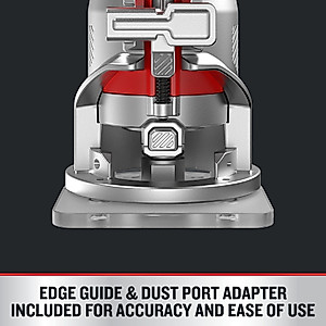 CRAFTSMAN V20 Router Tool, Cordless, Variable Speed, Fixed Base Router with Depth Adjustment, Bare Tool Only (CMCW400B)