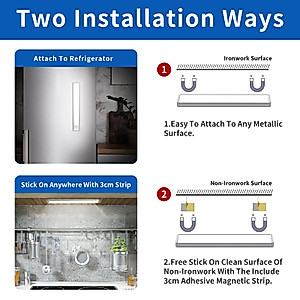 FINZERO Under Cabinet Lights,56 Led Motion Sensor Cabinet Light,2000mAh Rechargeable Magnetic Strip Lights,3 Light Color & Dimming,12inch Closet Lights for Wardrobe,Cabinet,Cupboard(2 Pack)