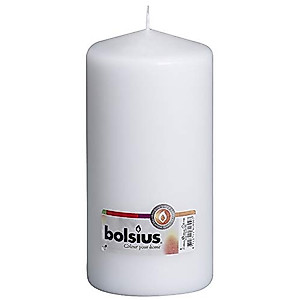 BOLSIUS White Pillar Candle Large - 4 x 8 Inches - 120 Hours Burn Time - Premium European Quality - Smooth and Smokeless Flame - Relight Unscented Wedding, Dinner, Party, and Special Occasion Candle