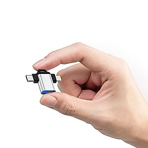 Satefello Switch to USB 3.0 for Android and iOS Compatible with Type-C and iOS Ports. Support: U-Disk, Keyboard, Mouse, joysticks, USB-LAN, USB-HDMI. Exquisite Portable OTG Design. (Silver)