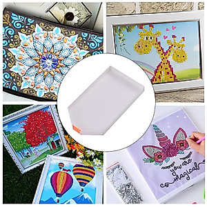 yeenelwboo Plastic Bead Sorting Tray, High-Capacity DIY Diamond Painting Storage Box,Diamond Painting Tool for Nail Art and Diamond Embroidery(6.30 * 3.54in)（4 Pcs）