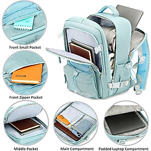 Travel Backpack for Women Girls 15.6 Inch Laptop Backpacks with USB Port Carry on Backpack Flight Approved Large School Bag College Bookbags Outdoor Sports Hiking Rucksack Casual Daypack (Green)