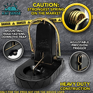 Kat Sense XXL Large Rat Traps, Not All Rodent Traps are Created Equal & This Heavy-Duty Spring Trap Will Prove It - Reusable Pest Control Trap for Rats, Squirrels, and Chipmunks 2 Pack