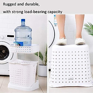 Laundry Hamper with Wheels and Removable Basket Bathroom Storage Organizer,Rolling Storage Rack,3-Tier Mobile Storage Cart For Bathroom and Laundry or Narrow Places,Gray