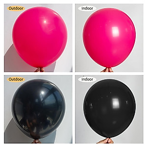 130pcs Black And Hot Pink Balloon Garland Arch Kit, 18" 12" 10" 5" Latex Balloon Set for Baby Shower Birthday Wedding Bachelor Party Decorations Supplies