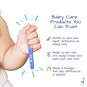 Baby Nail File, Safe Alternative for Nail Clippers, Must-Have Baby Essentials, Ideal Gift for Any Occasion Including Baby Shower, Blue - Baby Blue Giraffe