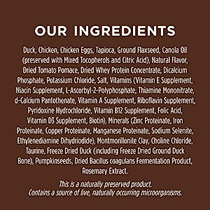 Instinct Ultimate Protein Grain Free Cage Free Duck Recipe Natural Dry Cat Food, 4 lb. Bag