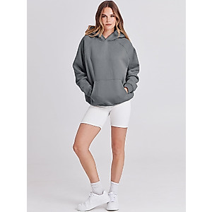 ANRABESS Women Oversized Hoodies Sweatshirt Long Sleeve Fleece Pullover Top 2024 Fall Trendy Outfits Teen Girl Preppy Clothes Grey Small