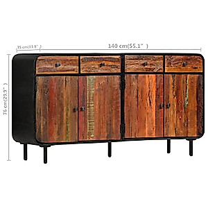 KTHLBRH Sideboard,Sideboard Buffet Storage Cabinet Buffet Console Table for for Kitchen Dining Living Room Entry Hallway Solid Reclaimed Wood 55.1"x13.7"x29.9"
