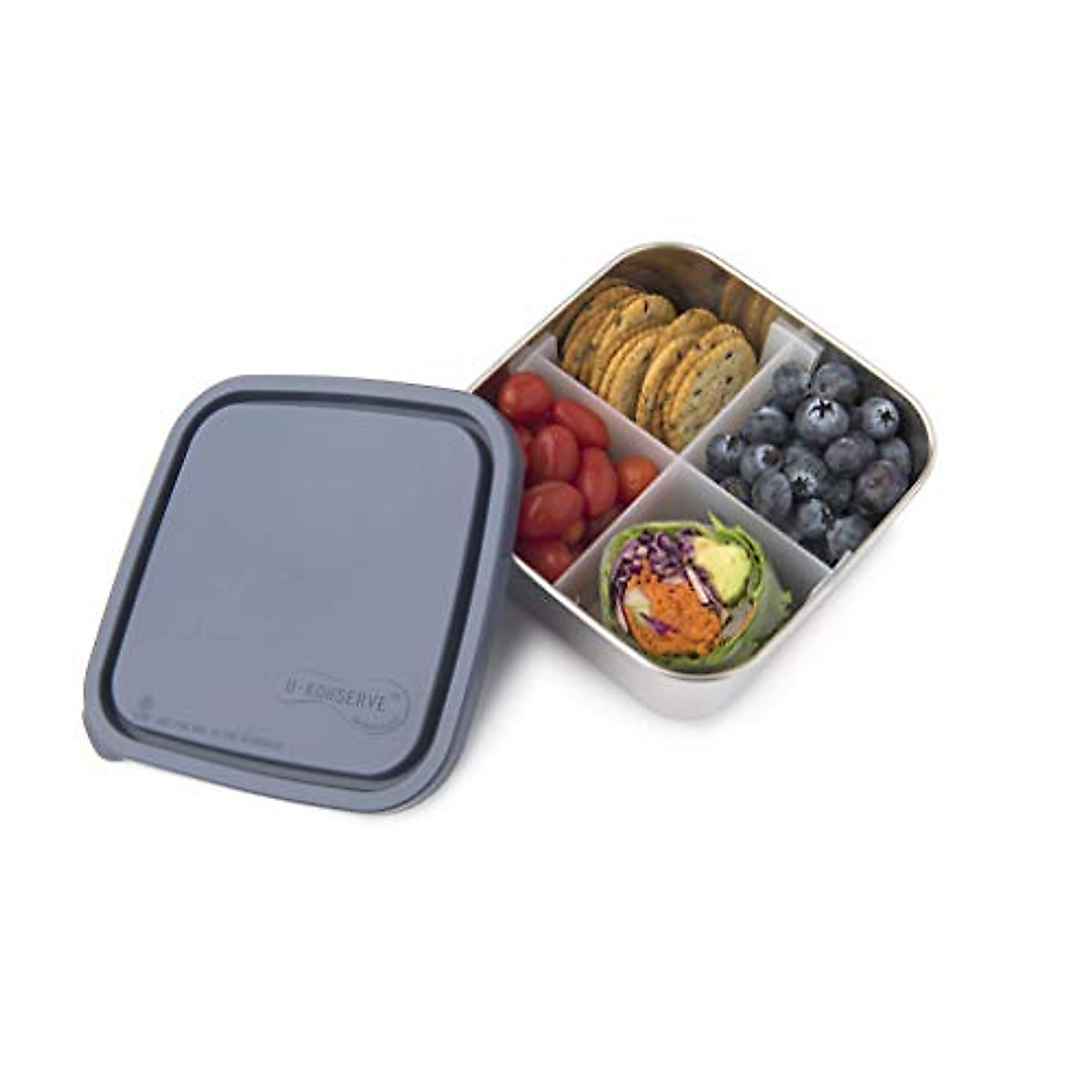 U-Konserve - Divided To-Go, Stainless Steel with Removable Dividers, Multiple Containers in One, Ideal for Lunches, Picnics and Travel, Dishwasher Safe (Medium, Ocean)