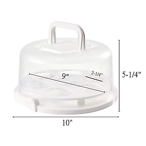 XZJMY 1Pack 9Inch X 4-1/4Inch Cake Carrier,Cake Container,Cake Carrier with Lid and Handle,7-Hole Cupcake Holder Pie Carriers for Cake Transport Container