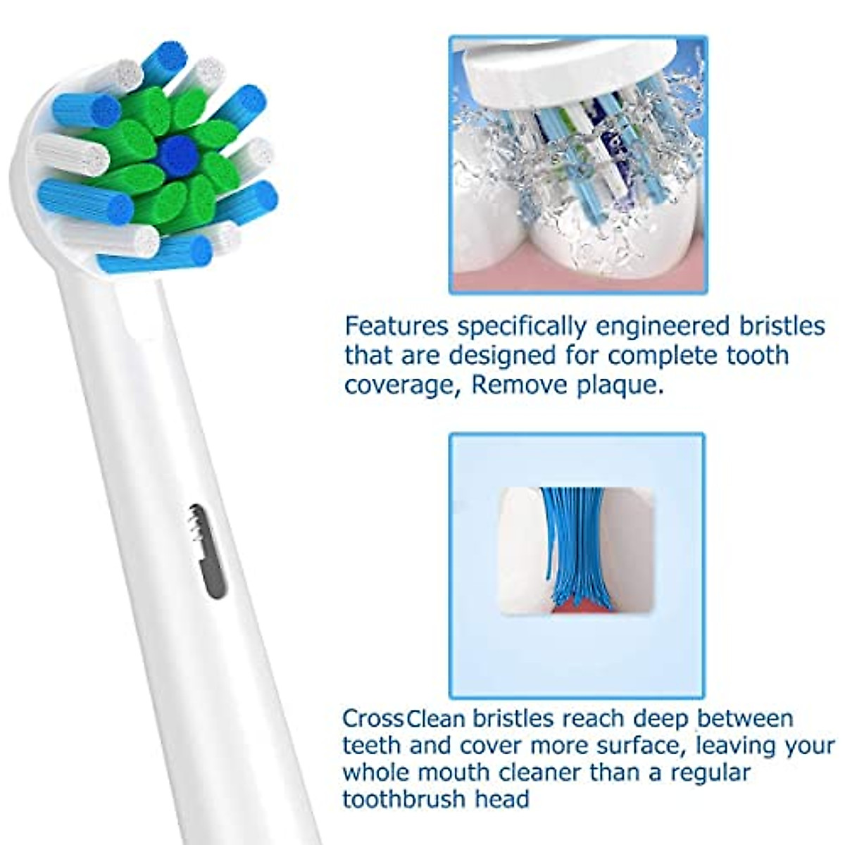 Replacement Brush Heads for Braun Oral b, Compatible with Oral-B Pro 1000/2000/3000/5000/6000 Smart and Genius Electric Toothbrush, 12 Pcs