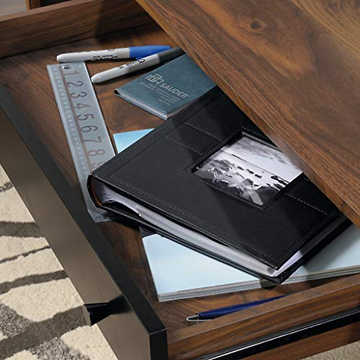 Sauder Harvey Park Desk, Grand Walnut finish