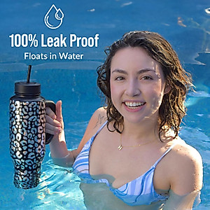 Coldest Tumbler with Handle and Straw Lid | 3 Lids Insulated Reusable Stainless Steel Water Bottle Travel Mug | Gifts for Women Him Her | Limitless Collection (36 oz, Interstellar Reef Glitter)