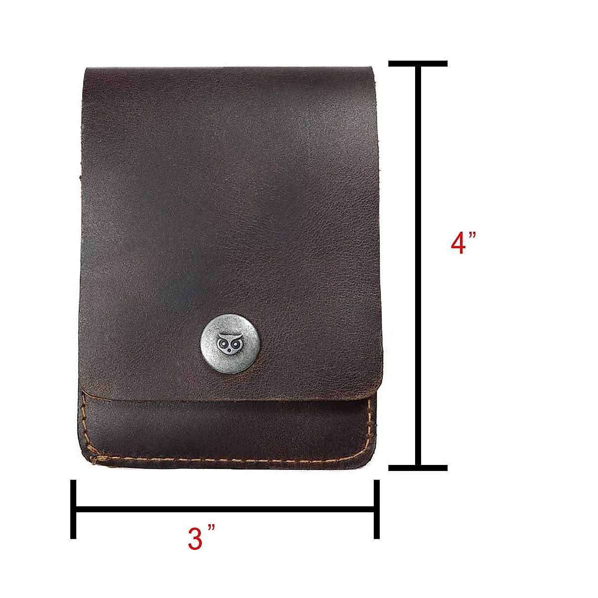 Hide & Drink, Vertical Front Pocket Wallet with Card Slot, Compact Storage for Bills, Card Holder, Full Grain Leather, Handmade, Bourbon Brown