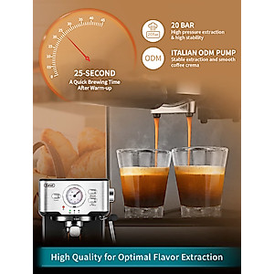 Gevi Espresso Machine, Espresso Maker with Milk Frother Steam Wand, Compact Espresso Super Automatic Espresso Machines for home Cappuccino, Latte, GECME403L-U