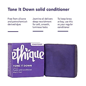Ethique Tone It Down Brightening Purple Gift Pack for Blonde and Silver Hair - Shampoo & Conditioner Bundle - Sulfate-Free, Plastic-Free, Vegan, Cruelty-Free, Eco-Friendly (Pack of 1)