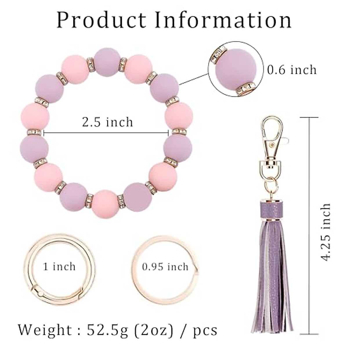 Cloud pie Keychain Wristlet for Women Girls, Silicone Car Key Rings with Zircon & Tassel Bangle Card Holder