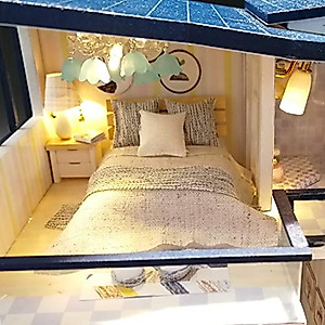 Flever Wooden DIY House Kit, Miniature with Furniture, Creative Craft Gift for Lovers and Friends (Mermaid Tribe)