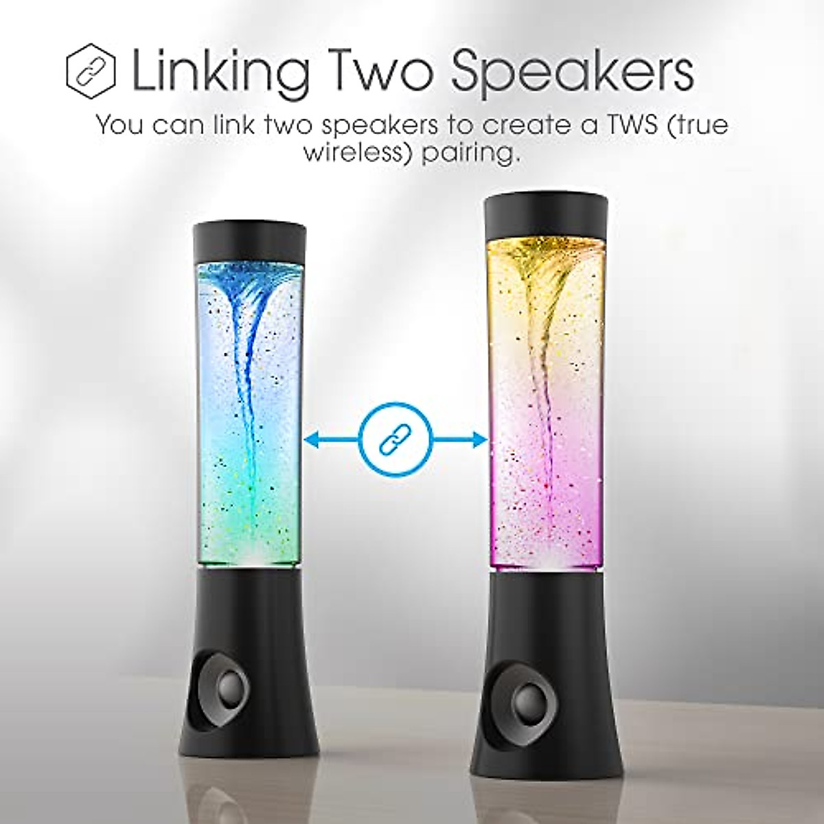 ART+SOUND Vortex Tornado TWS Bluetooth Speaker, 7 LED Light Show, Portable Speaker, Tornado Feature, Connect 2 Speakers at a Time, Bass Boosted, Home and Outdoor Speaker, Rechargeable Speaker