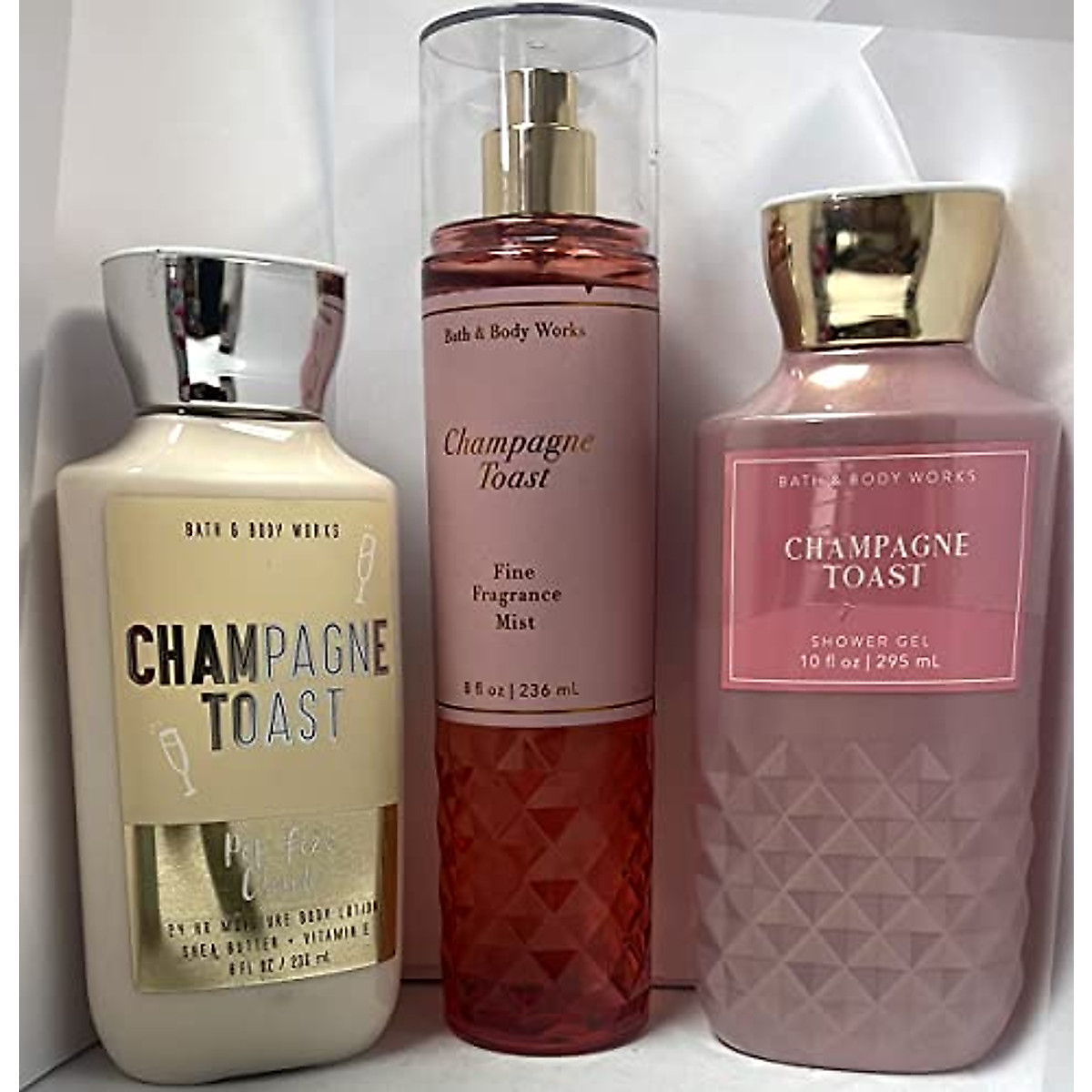 Bath and Body Works - Champagne Toast - Daily Trio - Shower Gel, Fine Fragrance Mist & Super Smooth Body Lotion