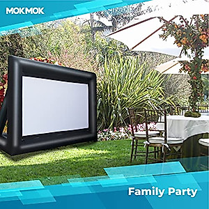 Mokmok 20ft Front and Rear Projection Inflatable Projection Screen,with Air Blower and Storage Bag, Blow Up Movie Screen for Backyard Outdoor Movie Night Barbecue Pool Party, Easy Setup