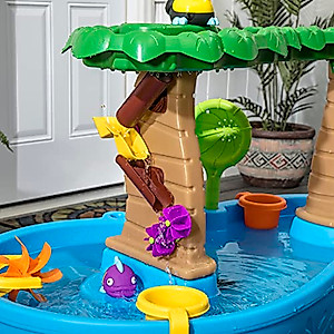 Step2 Tropical Rainforest Water Table | Colorful Kids Water Play Table with 13-Pc Accessory Set, Blue & Green